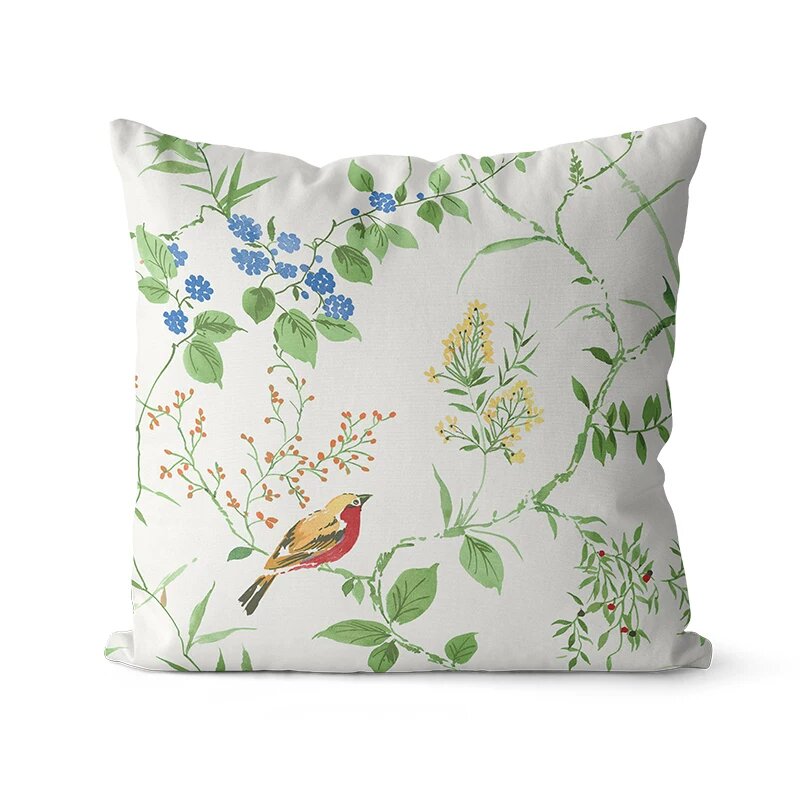 Американский кантри паттерн с птицами и цветами автомобильная подушка 45x45см с подушкой