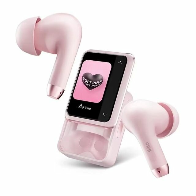 Наушники беспроводные с микрофоном, Bluetooth, USB Type-C, светло-розовый