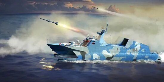 Trumpeter 00108 1:14 4Ракетный катер типа 22 ВМС Китаясборная модель корабля Готовый продукт