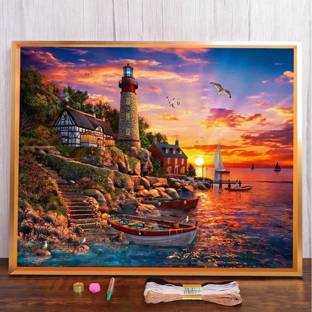 MEIAN Набор для вышивания,30x40CM,14CT,40 цветов