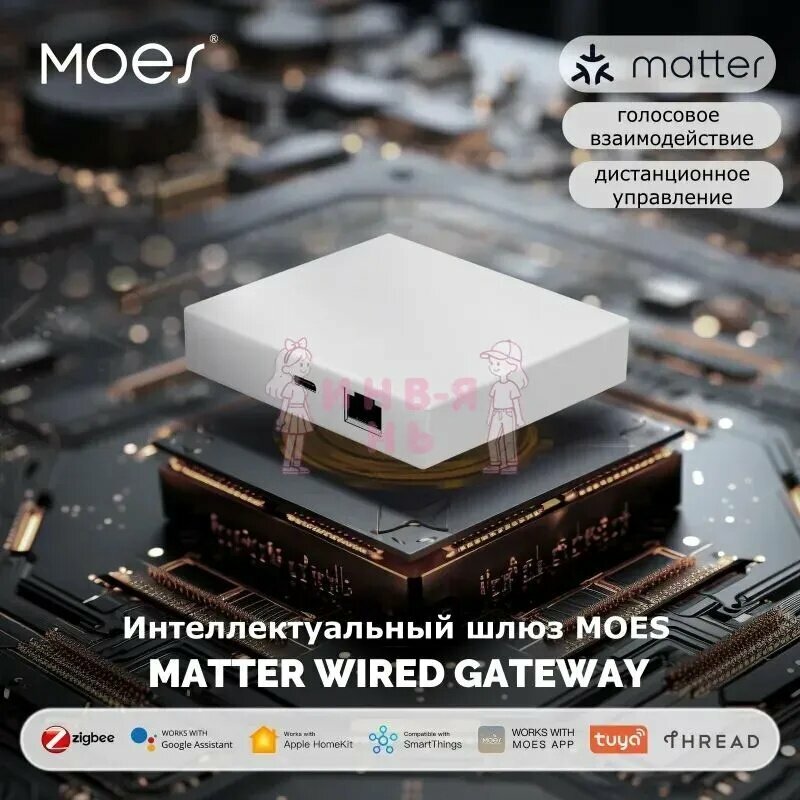 Интеллектуальный шлюз MOES(многопротокольный Matter/ZigBee , дистанционное управление)
