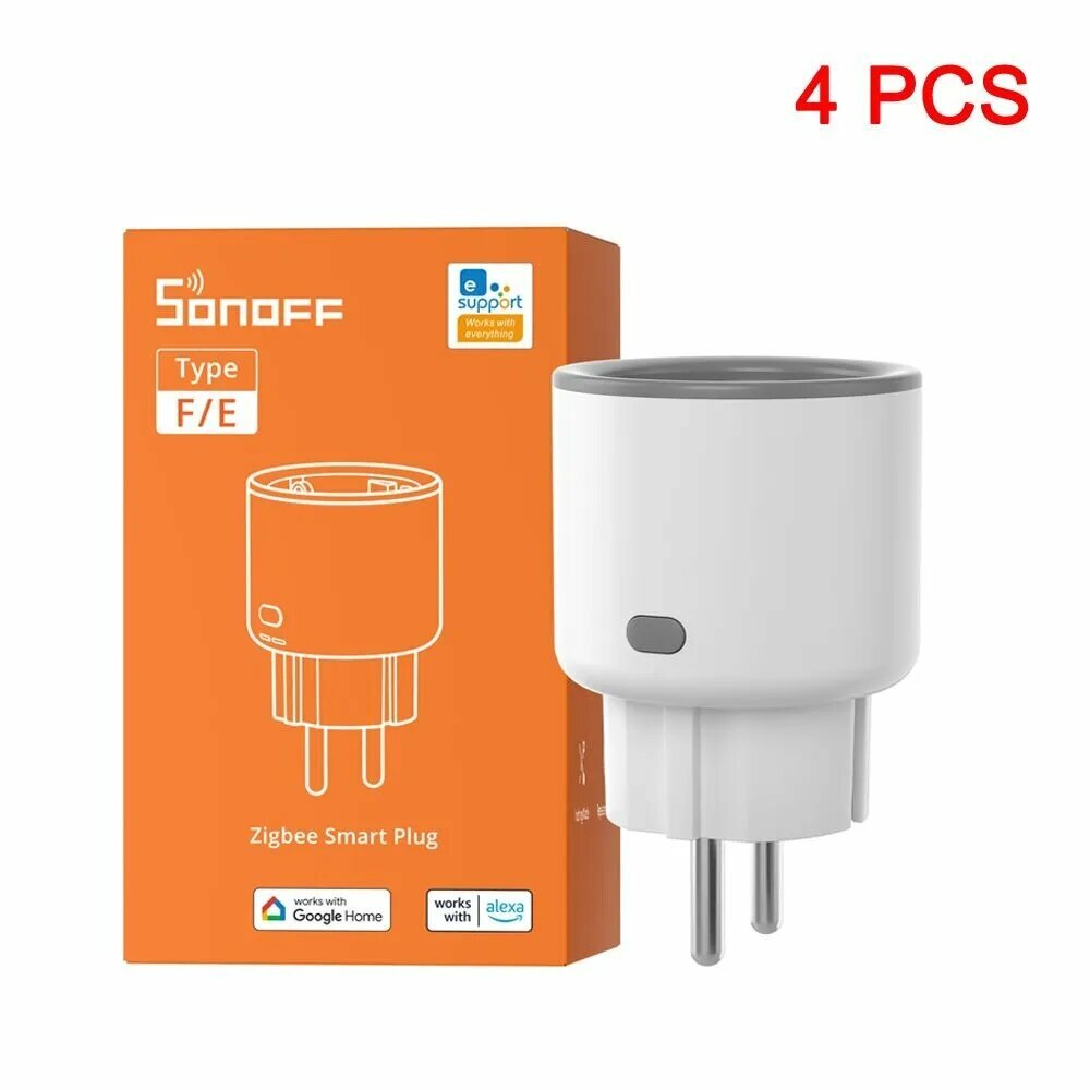 Интеллектуальный измерительный разъем Zigbee Sonoff S60ZBTPF, 16A / 4000 Вт (работает с Alice)(4 PCS)