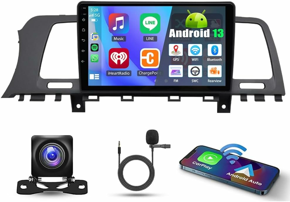 Автомобильная стереосистема 4G + 64G для Nissan Murano Z51 2008-2014 с CarPlay Android Auto, 9-дюймовый HD сенсорный