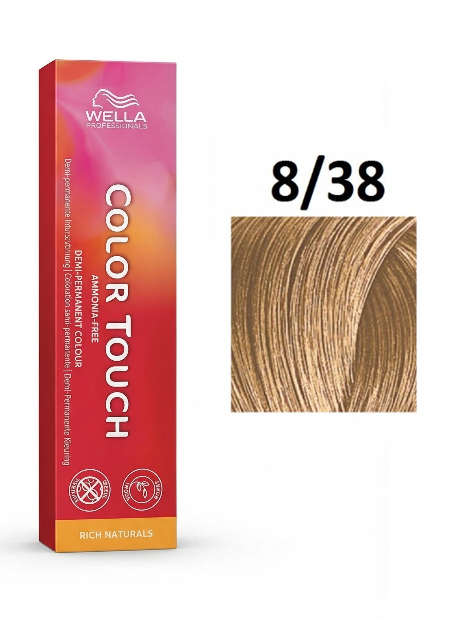 Wella Professionals Color Touch Тонирующая краска 8/38 Светлый блонд золотой жемчуг, 60мл