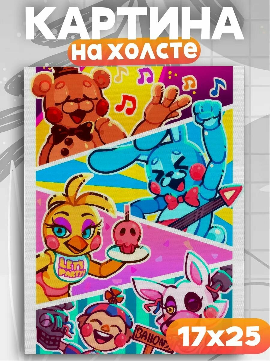 Картина на стену Five nights at freddy's Фнаф, на подрамнике, 1шт, 25х17 размер.