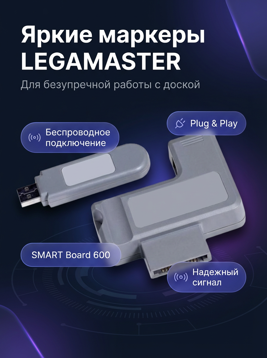 Набор маркеров LEGAMASTER для маркерных досок, 4шт/уп Беспроводной адаптер для SMART Board 600