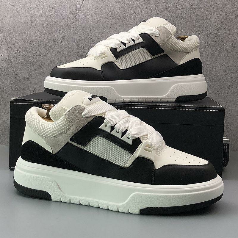 JYL Мужские ботинки Для зимних прогулок Теплые Прочные Кожа/white and black