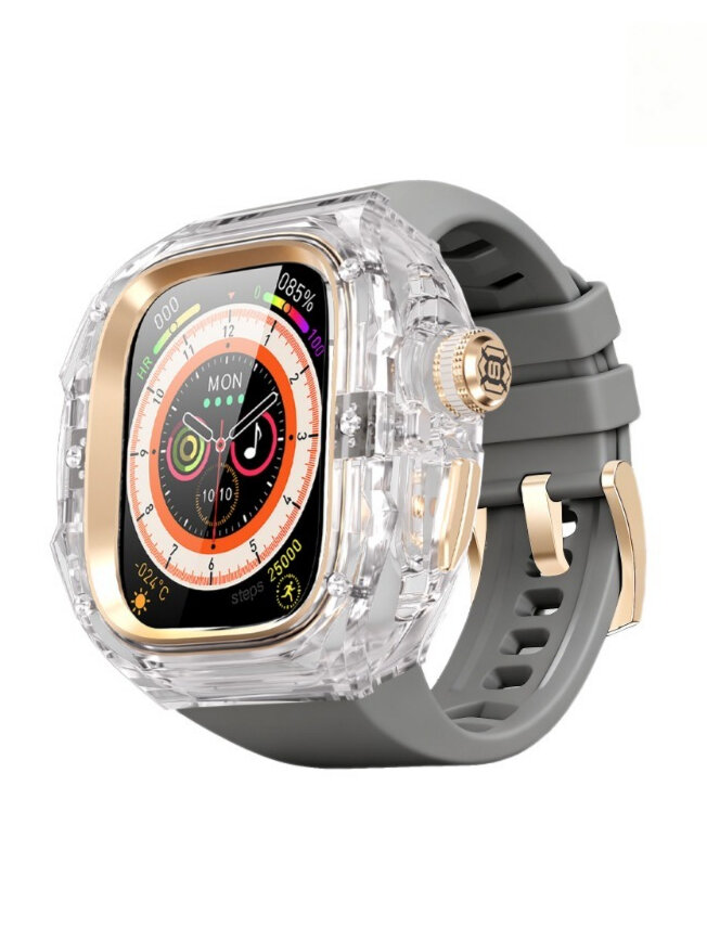 Чехол-бампер с ремешком для Apple Watch, защитный прозрачный корпус с механической кнопкой, ударопрочный металлический каркас, быстросъемный ремешок, для iWatch Ultra 49mm