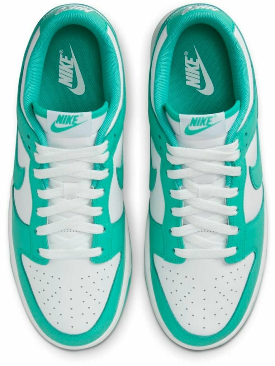 Кроссовки NIKE Dunk Low Retro, полнота F, размер 11 US, белый-зеленый — фото 1