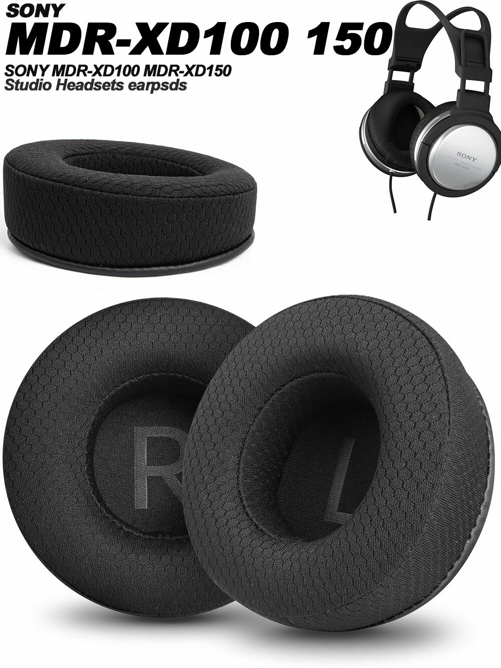 Амбушюры SONY MDR-XD100 XD150 амбушюры для наушников, сетчатые тканевые чехлы с памятью, губка, мягкий Протеин
