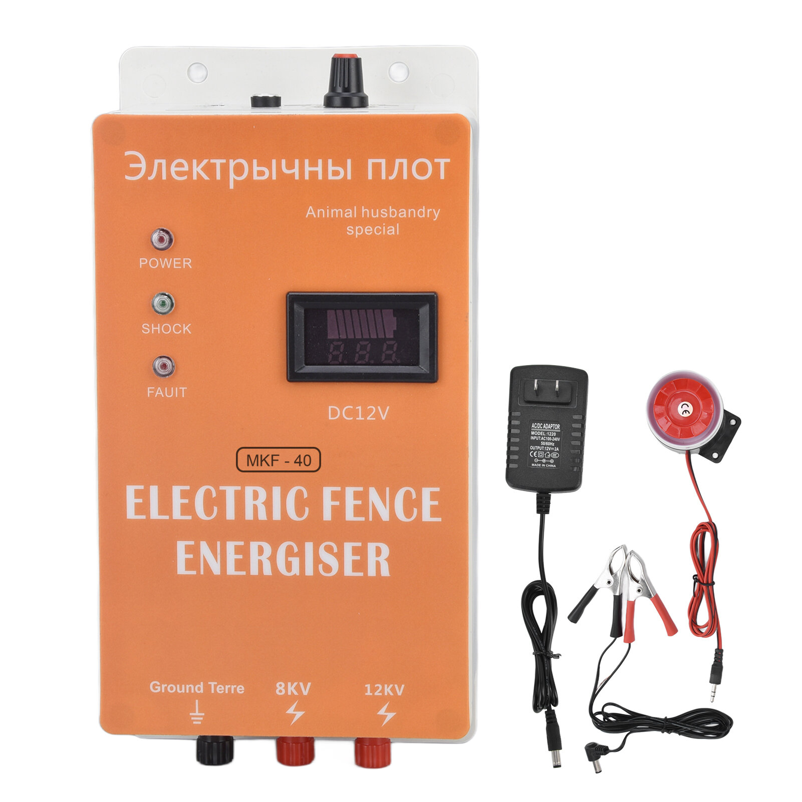 25-мильный электронный оградитель для животных, работающий от постоянного/переменного тока, с солнечной панелью в реальном времени, импульсный электронный забор для животных, напряжение 100‑240 В, вил