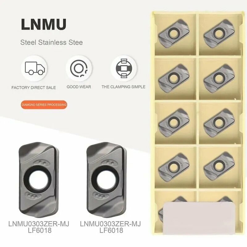 10 шт. LNMU0303ZER-MJ LF6018 твердосплавные фрезерные пластины для быстрого подачи
