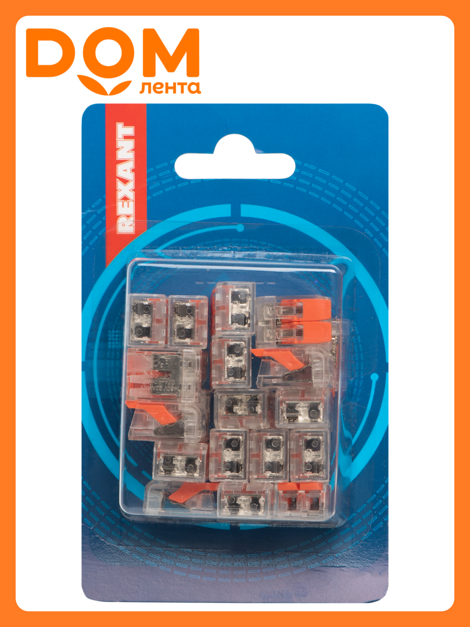 Клемма REXANT рычажковая 2 провода 4 кв. мм 20 шт