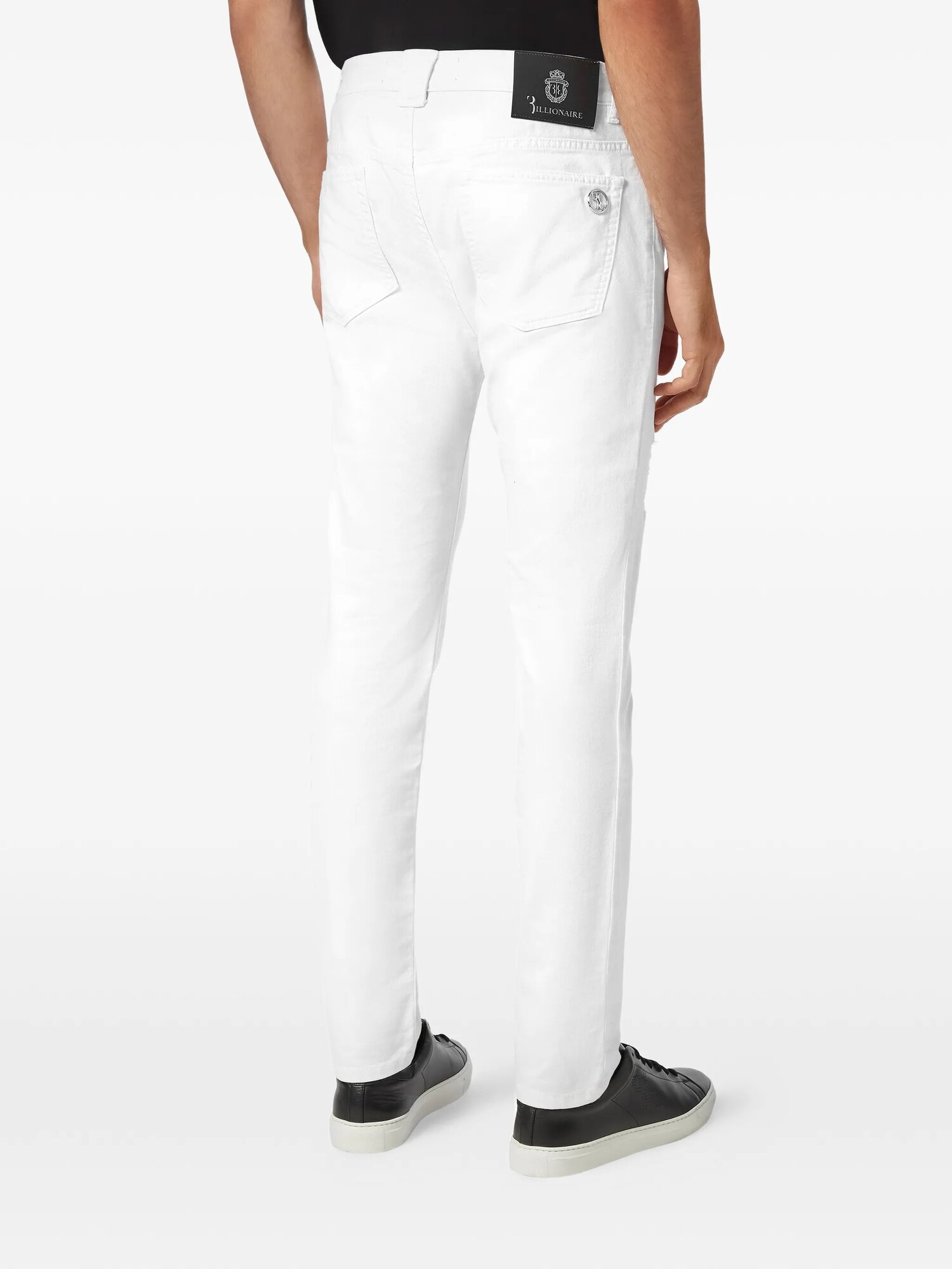 Джинсы Billionaire Monogram-stud slim jeans, размер S, white — фото 1