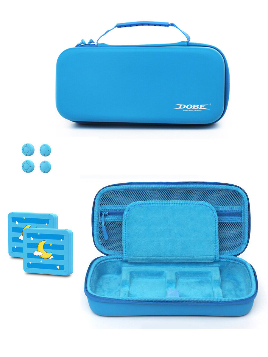 Набор сумка + кейс + насадки для Nintendo Switch OLED Storage Kit Light Blue (iTNS-2121)