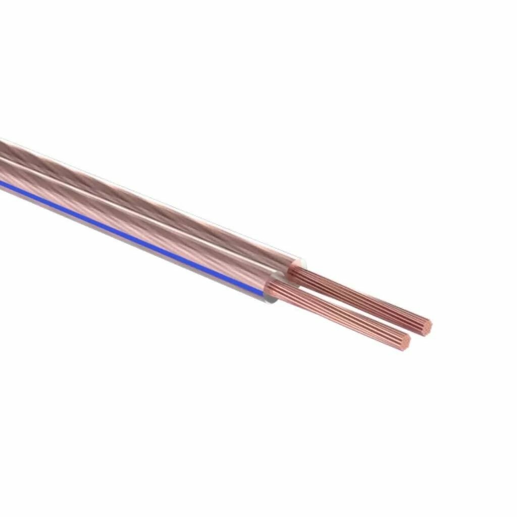 Провод акустический Rexant 2х1.5 мм², 5 метров, прозрачный, для подключения колонок и акустических систем, модель BL