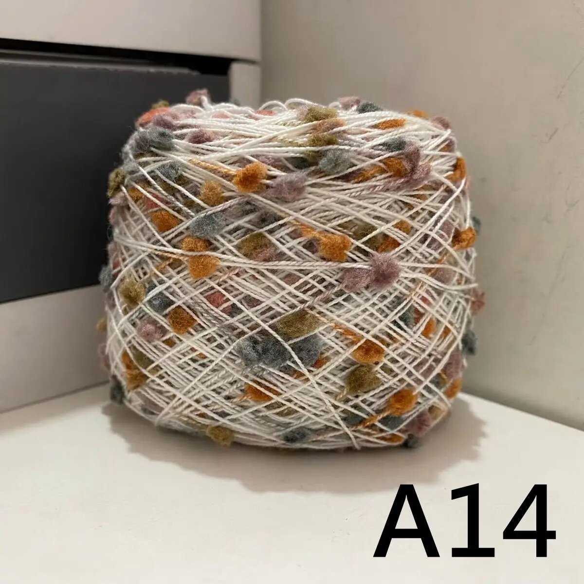 Пряжа разноцветная с узлами, A14, 50г