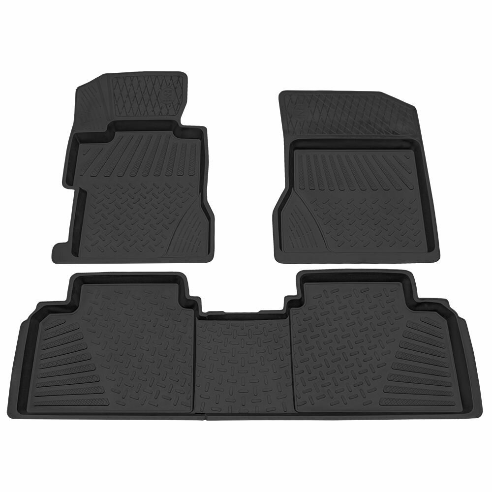 Коврик салонный резиновые (черный) для Honda Civic VIII (07-12) (Борт 4см)