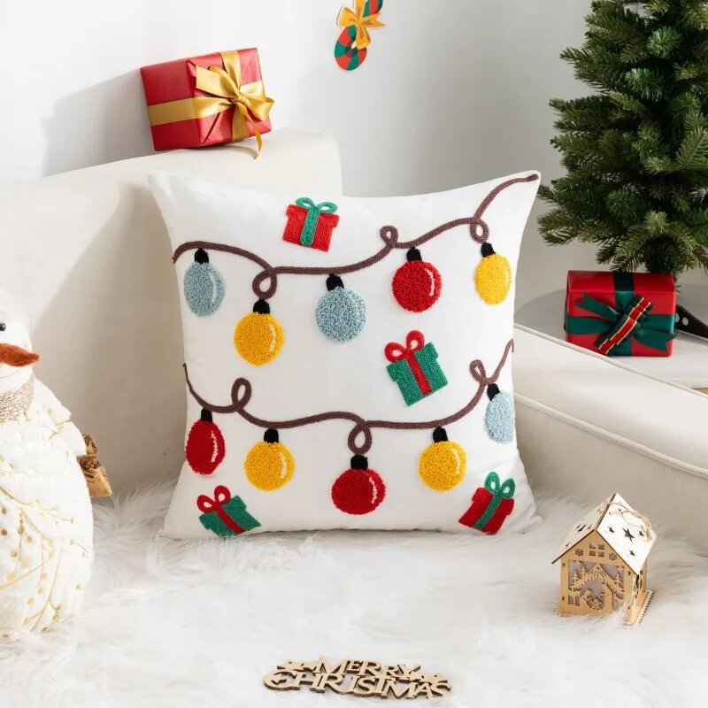 Рождественская наволочка 45x45 см, вышивка, цвет D-Cushion cover
