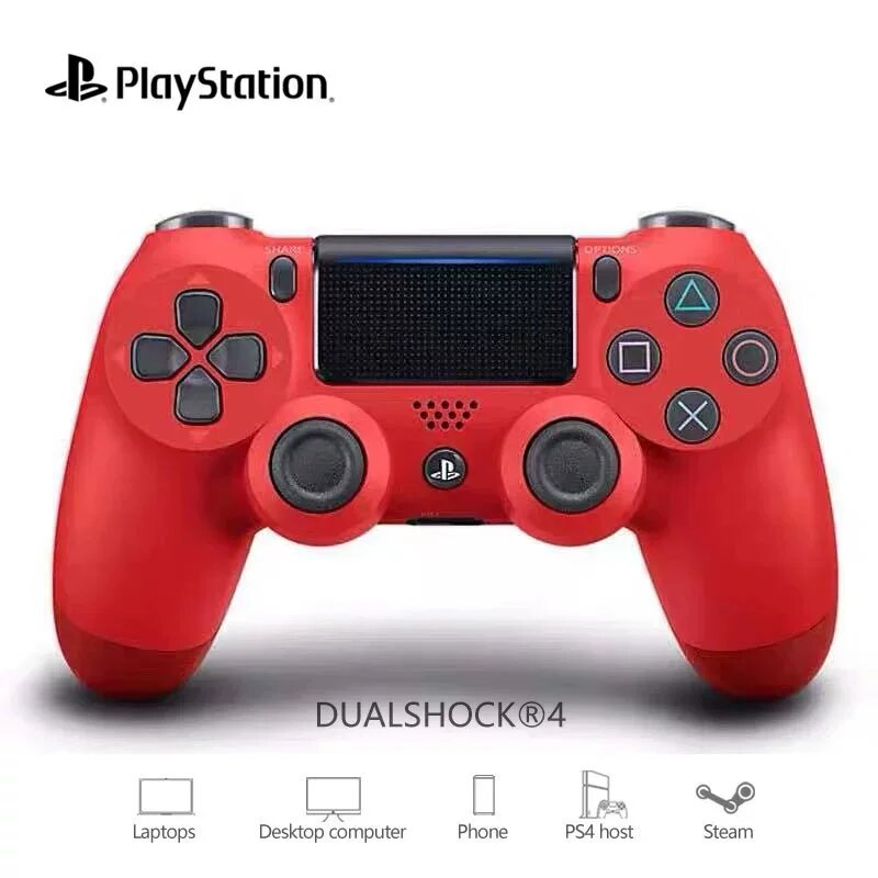 Беспроводной Bluetooth-контроллер Sony PS4 Pro для ПК, мобильных устройств и компьютеров - Красный