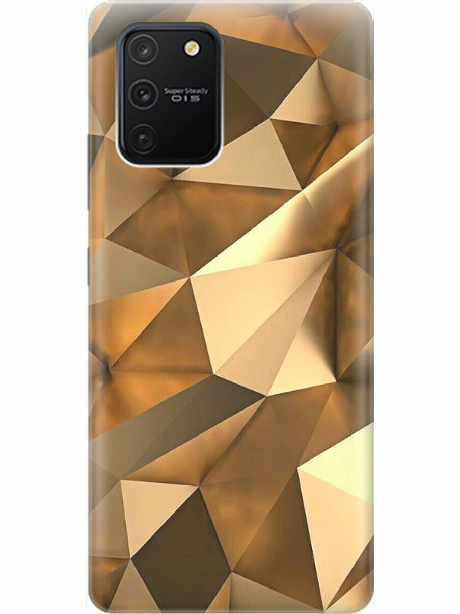 Ультратонкий силиконовый чехол-накладка для Samsung Galaxy S10 Lite с принтом "Бронзовые грани"