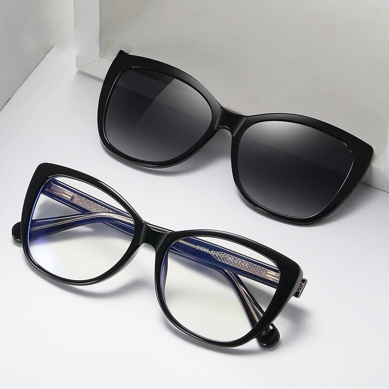 Солнцезащитные очки 2 в 1 Glocco, C1 black grey, +225