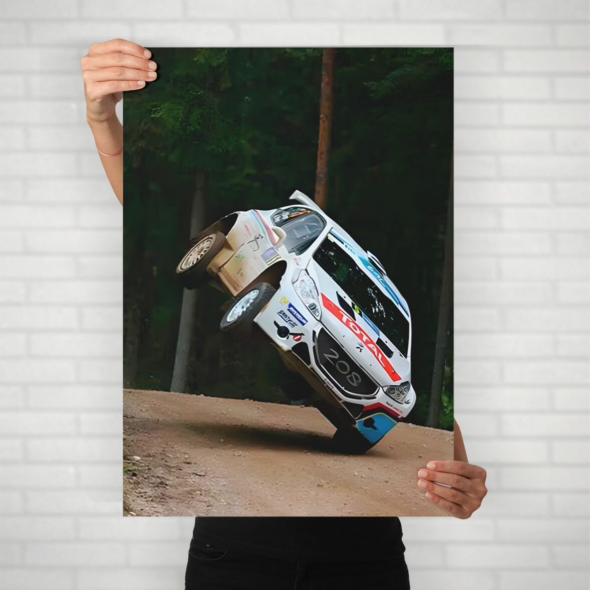 Плакат на стену для интерьера Раллийная машина (Ралли-кар 27) - Постер по внедорожным гонкам по бездорожью формата А1 (60x84 см)