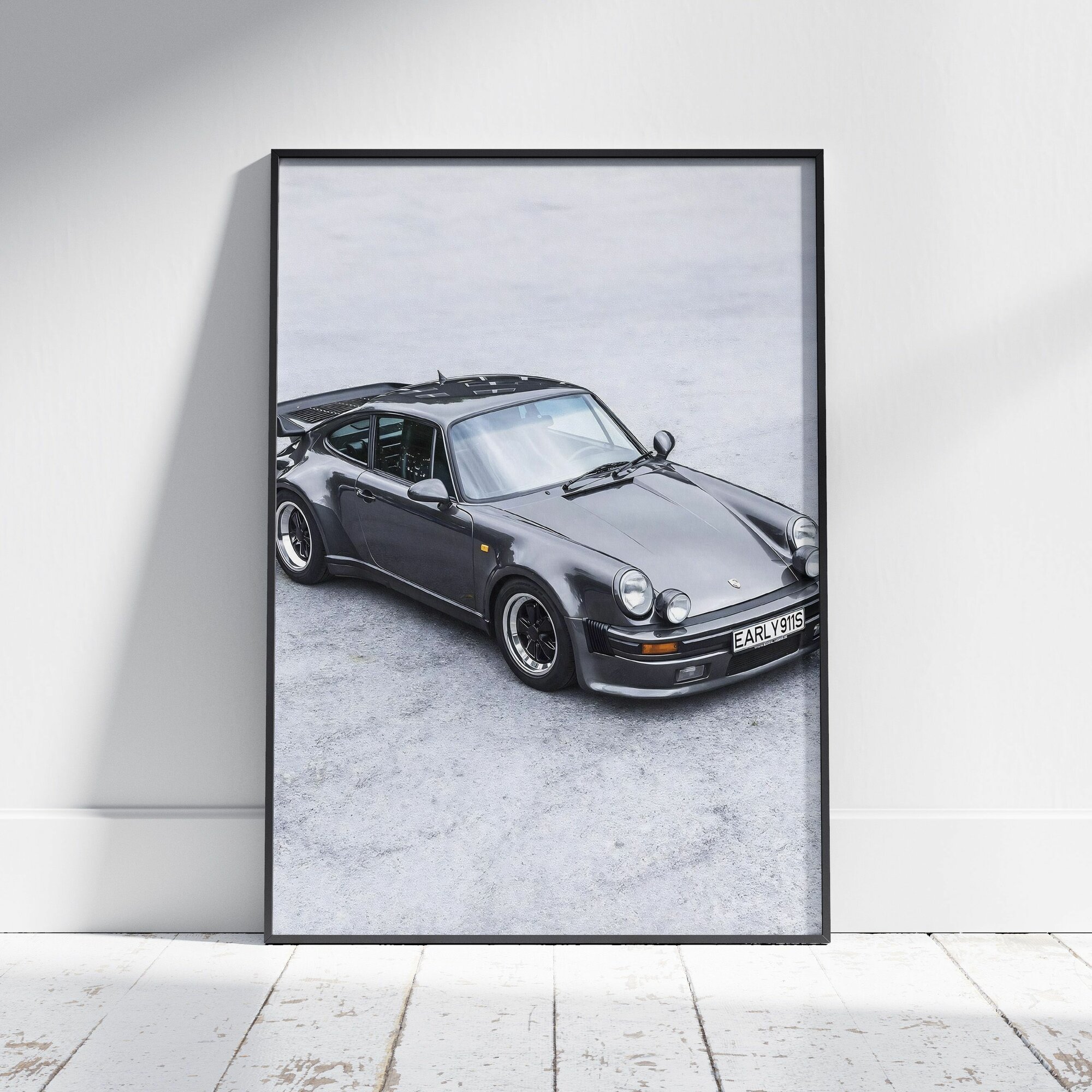 Плакат на стену для интерьера Культовые машины (Porsche 930 Turbo 5) - Постер по легендарным и классическим ретро автомобилям формата А3 (30x42 см)
