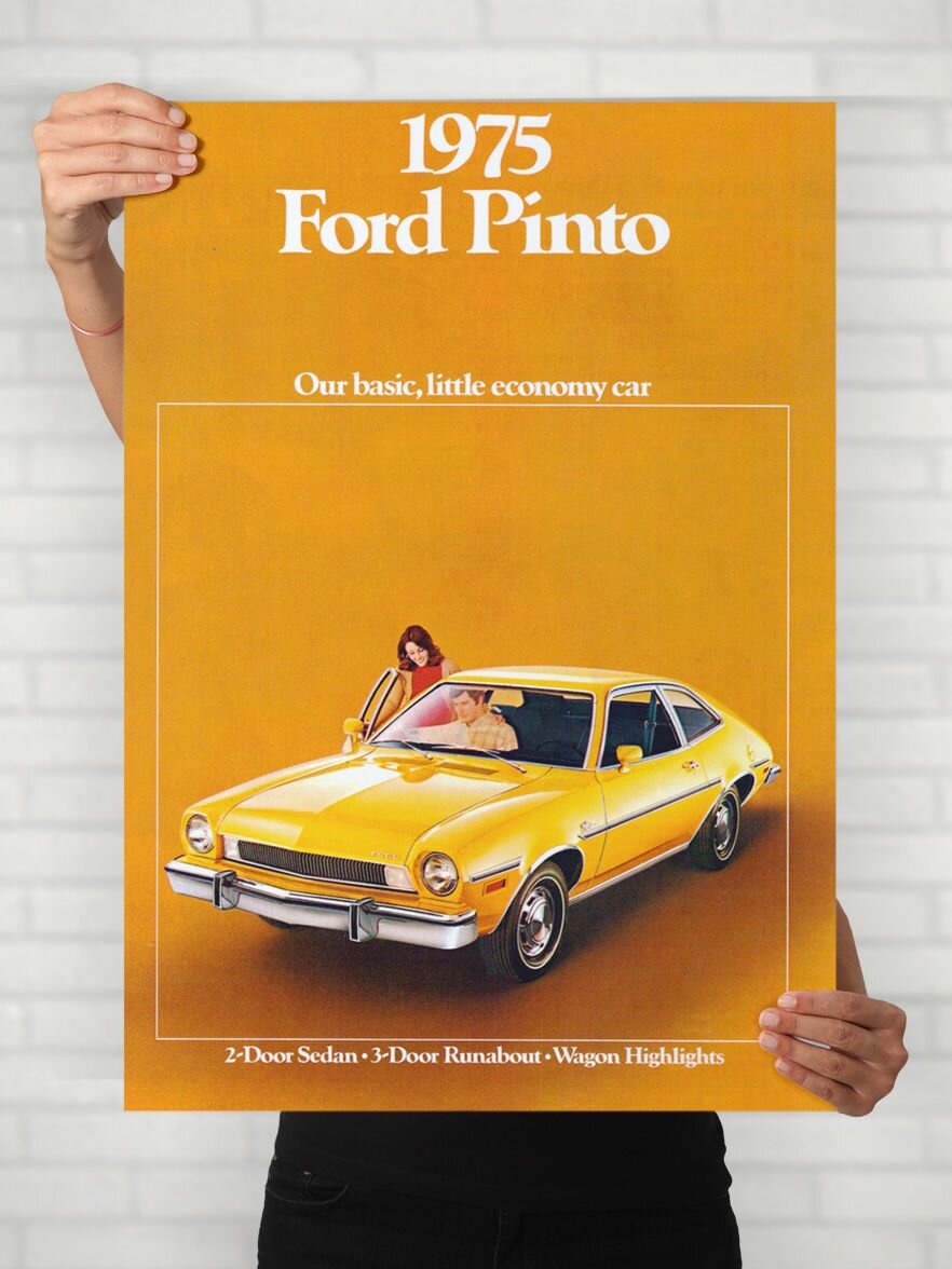 Плакат на стену для интерьера Легенды Авто (Форд Пинто - Ford Pinto) - Постер по машине формата A1 (61x84 см)