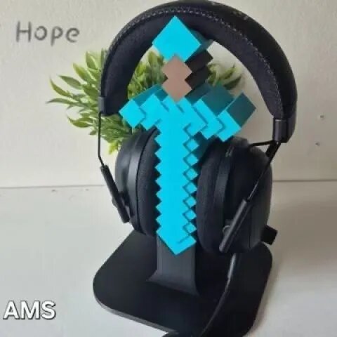 Подставка-держатель для наушников в стиле Minecraft из пластика, бирюзовый и хаки