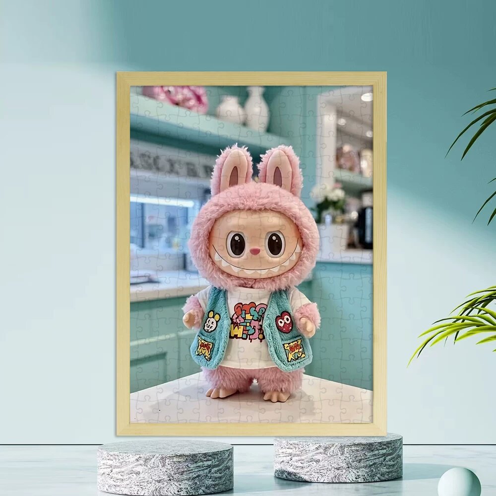 Pop Mart Labubu 200-Пицца Пазл 25x35см с Рамкой Вариант 3