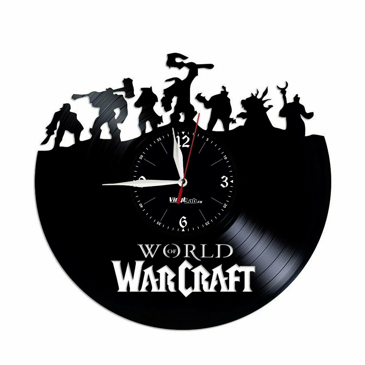 Часы из виниловой пластинки (c) VinylLab Warcraft, диаметр 30 см