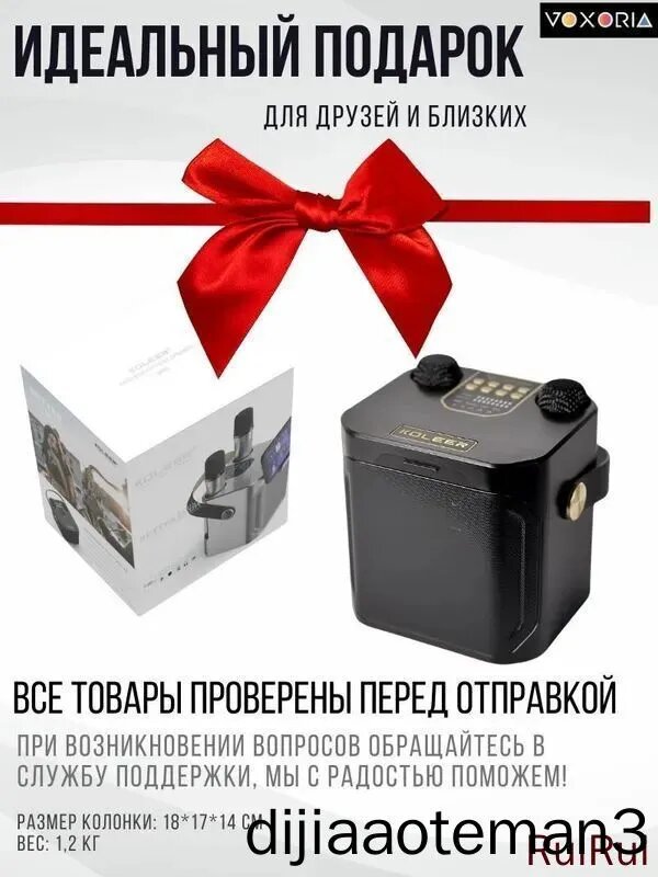 Караоке система с двумя беспроводными микрофонами с функцией Bluetooth