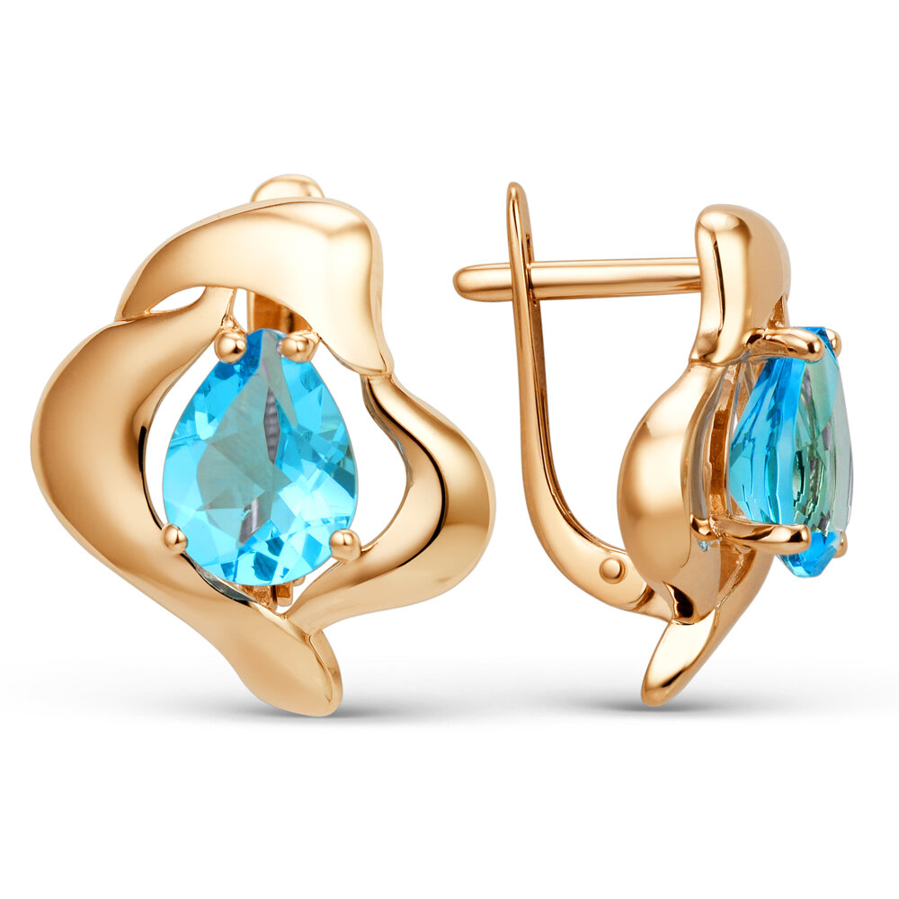 Серьги, красное золото, 375 проба