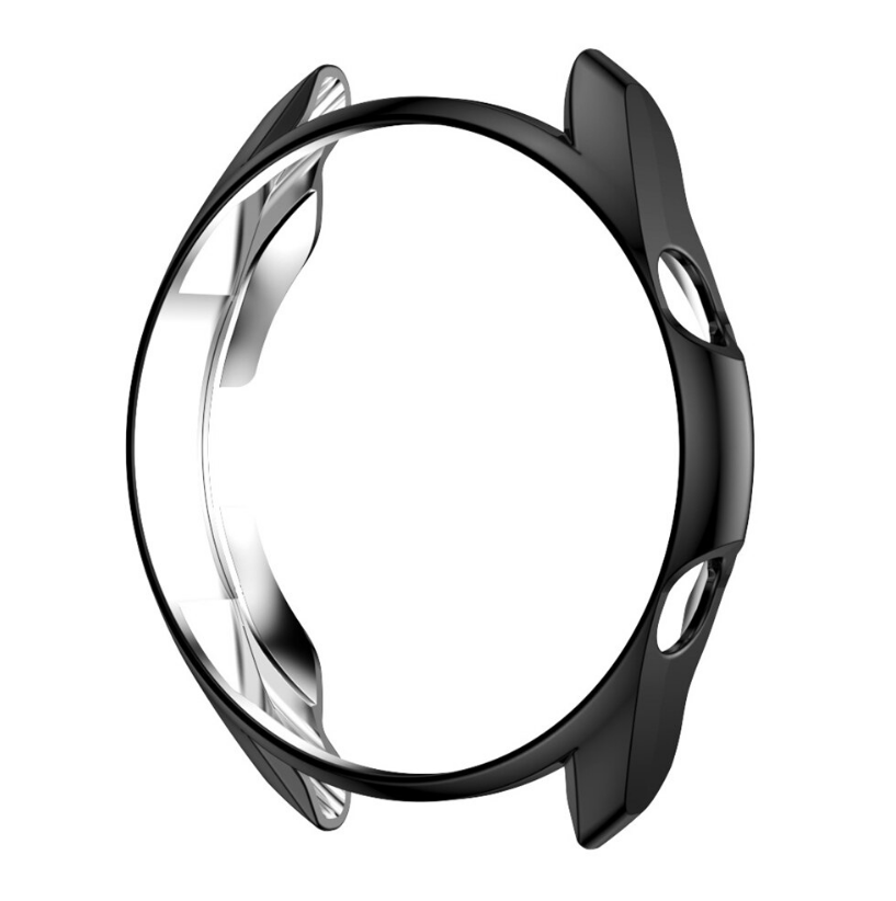 Защитный бампер-чехол из тончайшего и прочного силикона для Samsung Galaxy Watch Active2 44 мм SM-R820 с противоударными свойствами черный 44мм