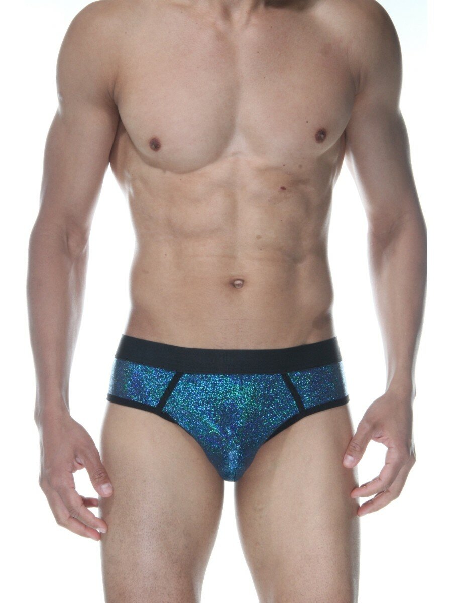 Мужские трусы джоки синие блестящие Don Moris DM102107 S (44)