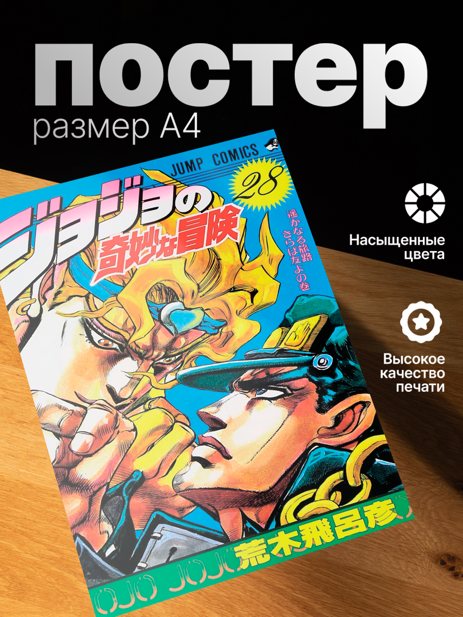 Постер ZEKEKS "Джоджо", без рамы, 29x21 см, цифровая печать