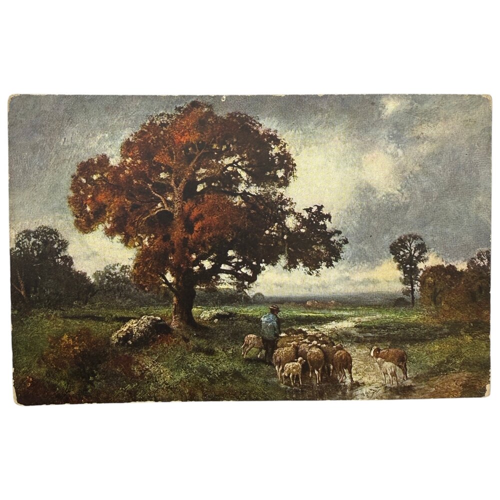 Почтовая открытка "Осенний пастух" 1900-1915 гг. Германская Империя