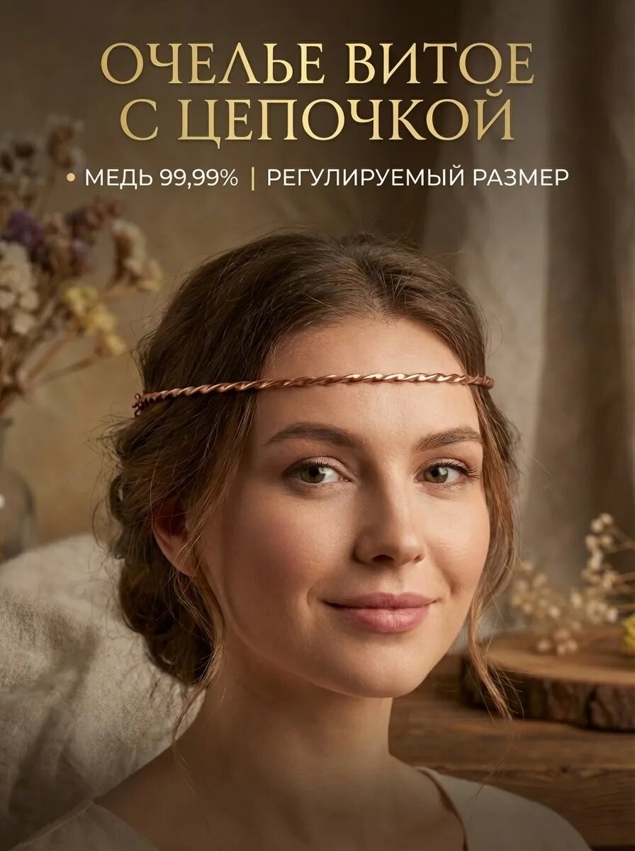 Очелье витое с цепочкой