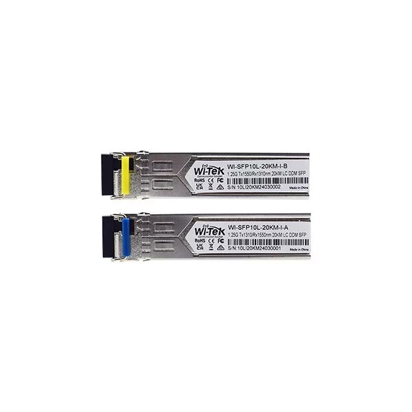 Промышленный модуль SFP Wi-Tek WI-SFP10L-20KM-I с разъемом LC, до 20 км, 2 шт. в комплекте