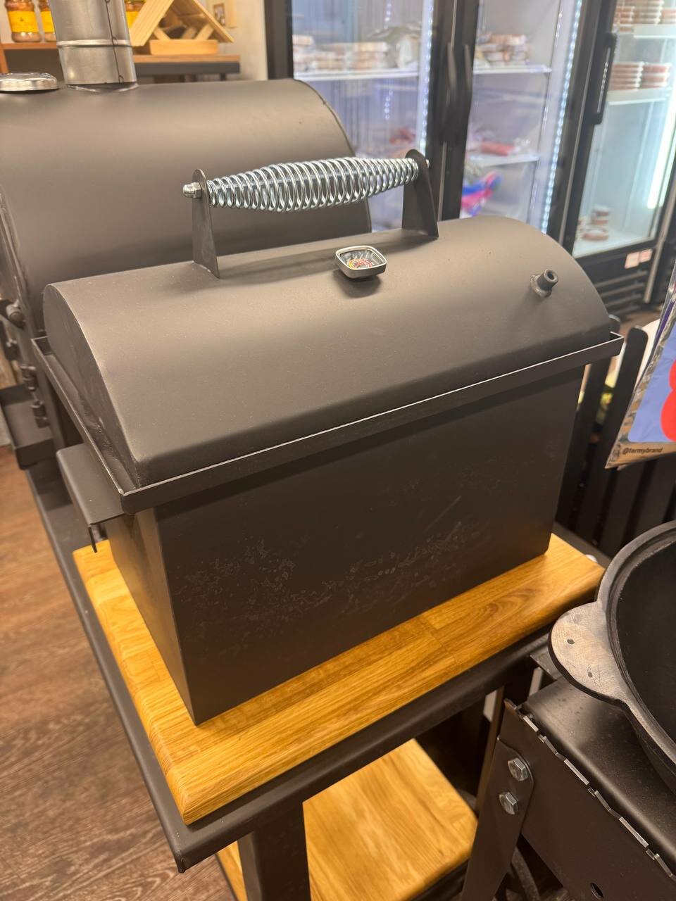 Коптильня, стальная, гидрозатвор, для горячего копчения, 60x30x30 см