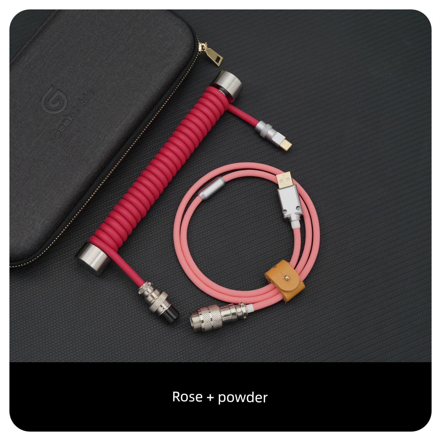 USB-A к Type-C Резиновый кабель для клавиатур, длина 1.5 м, каштановый цвет