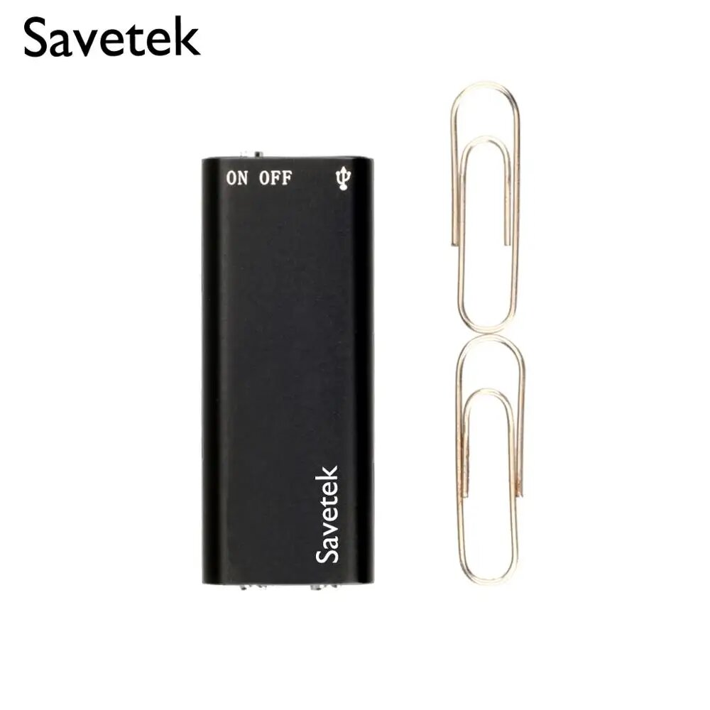 Savetek Мини диктофон USB, 8 ГБ, черный
