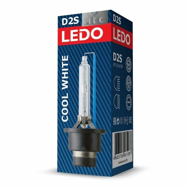 Лампа ксеноновая D2S 85V 35W 6000K LEDO Cool White, xenon D2S 6000 1шт Арт. 85122LXCW