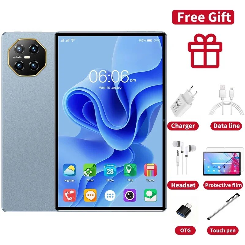 XT Mate Plus 11" планшет Android 15, 22GB RAM, 2TB, Синий