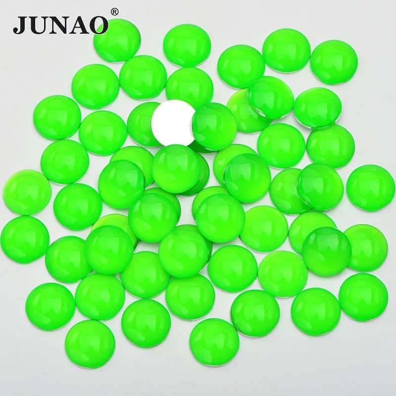 Неоновые зеленые стразы для ногтей JUNAO 12 мм (50 шт)