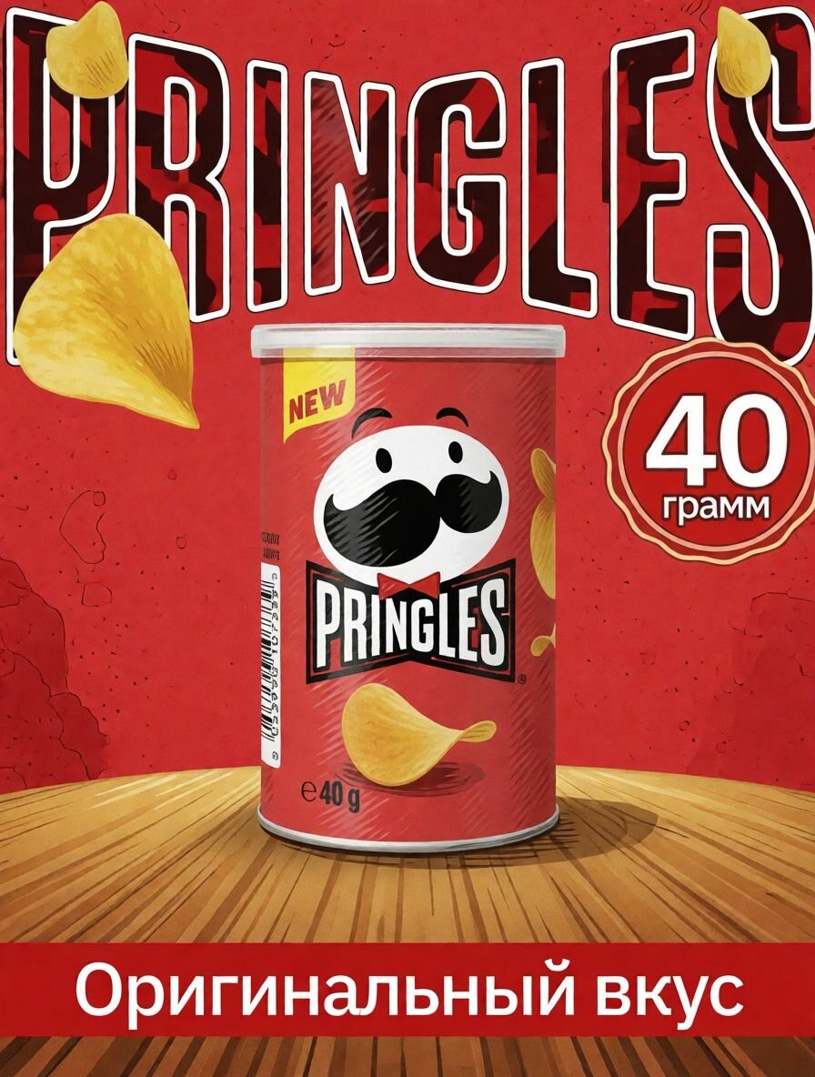 Картофельные чипсы Pringles Классический вкус, 40гр