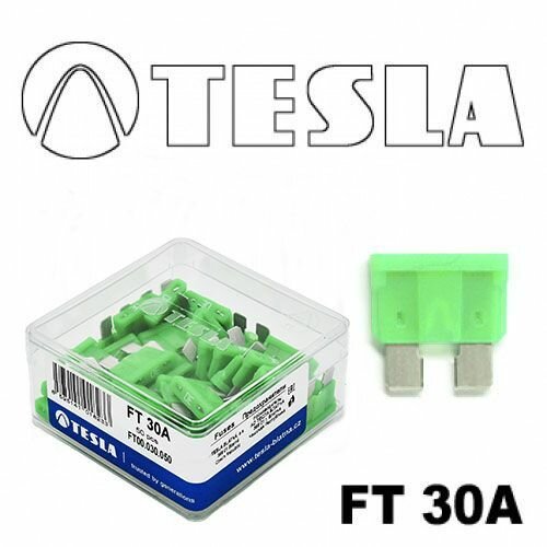 Предохранитель плоский 30А Tesla FT30A 50шт