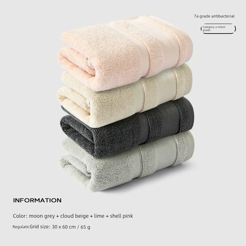 Набор из 4 хлопковых полотенец 30x60 см в цветах Moonlight Gray, Cloud Beige, Reef Lime и Shell Pink