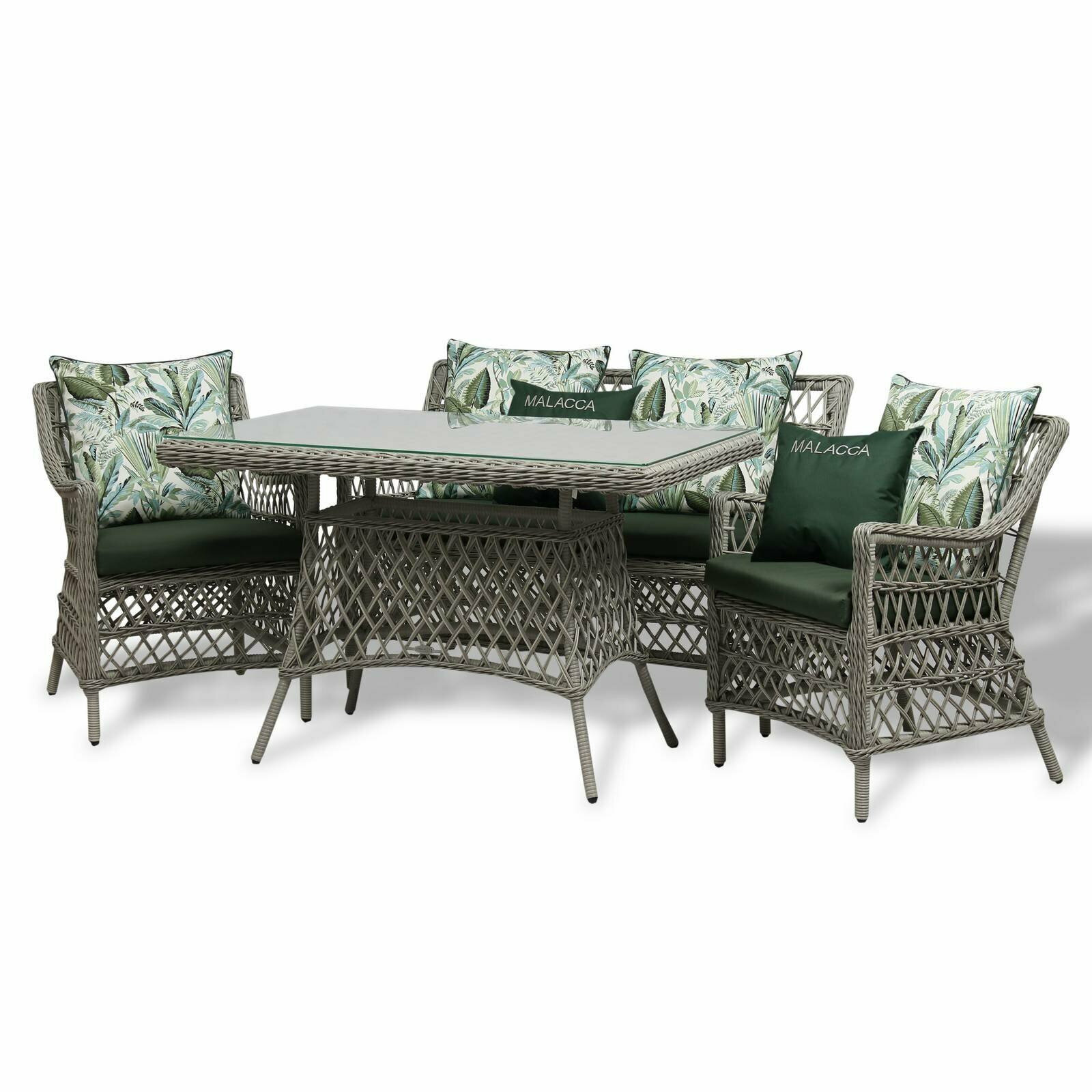 Комплект мебели Гайс в цвете серый Сицилия из ротанга от Malacca на 4 персоны с комплектом подушек Олива